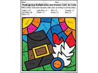 Thanksgiving Multiplication + Division Color by Code by Teach Simple