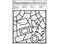 Thanksgiving Multiplication + Division Color by Code by Teach Simple