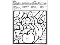 Thanksgiving Multiplication + Division Color by Code by Teach Simple