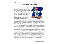 The Beautiful Moon Reading Comprehension Worksheet by Teach Simple