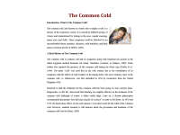 The Common Cold Reading Comprehension Article by Teach Simple