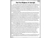 The Five Regions of Georgia Reading Packet by Teach Simple