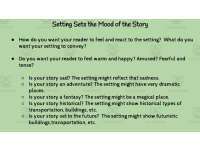 The Setting Sets the Mood: Teaching Students How to Write an Effective ...