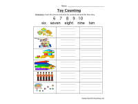 Toy Counting 6-10 Worksheet by Teach Simple