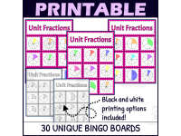 Unit Fractions Activity - Bingo Game - Fraction Circles - Boards 11-15 ...