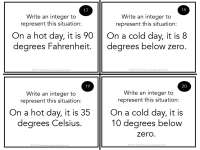 Using Integers in Real Life Situations Task Cards by Teach Simple
