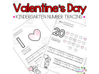 Valentine’s Day Number Tracing |Kindergarten Math Worksheets Counting ...