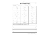 Verb or Not a Verb Worksheet by Teach Simple