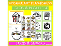 Vocabulary Illustration Flashcards | FOOD AND SNACKS by Teach Simple