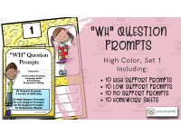 "WH" Question Prompts Set 1 | High Color Version by Teach Simple