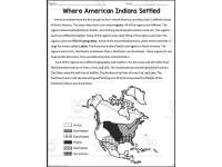 Where American Indians Settled Reading Packet by Teach Simple