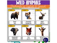 Wild Animals Flashcards in English and Spanish by Teach Simple