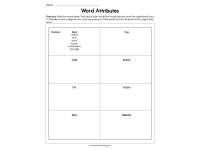 Word Attributes Worksheet by Teach Simple