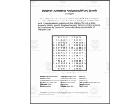 Word Search: Macbeth Somewhat Antiquated by Teach Simple