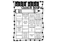 Word Work Choice Board by Teach Simple