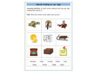 Words Ending in -ge / -dge Worksheets by Teach Simple
