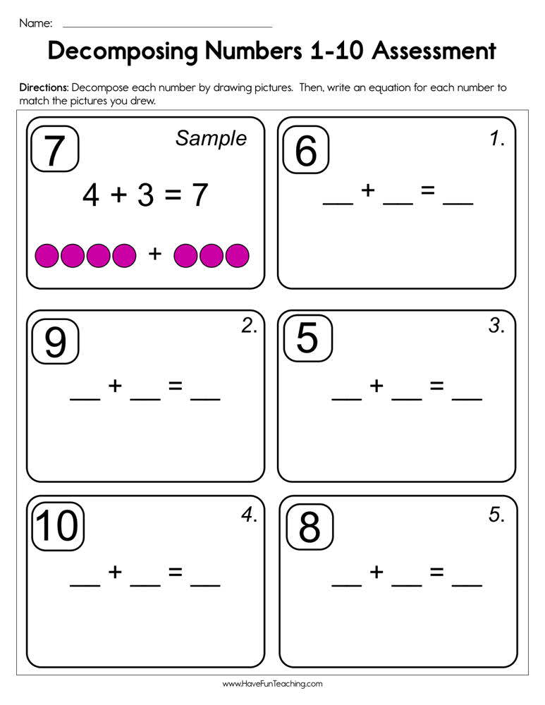 Creating Numbers Partners to Ten Worksheet by Teach Simple