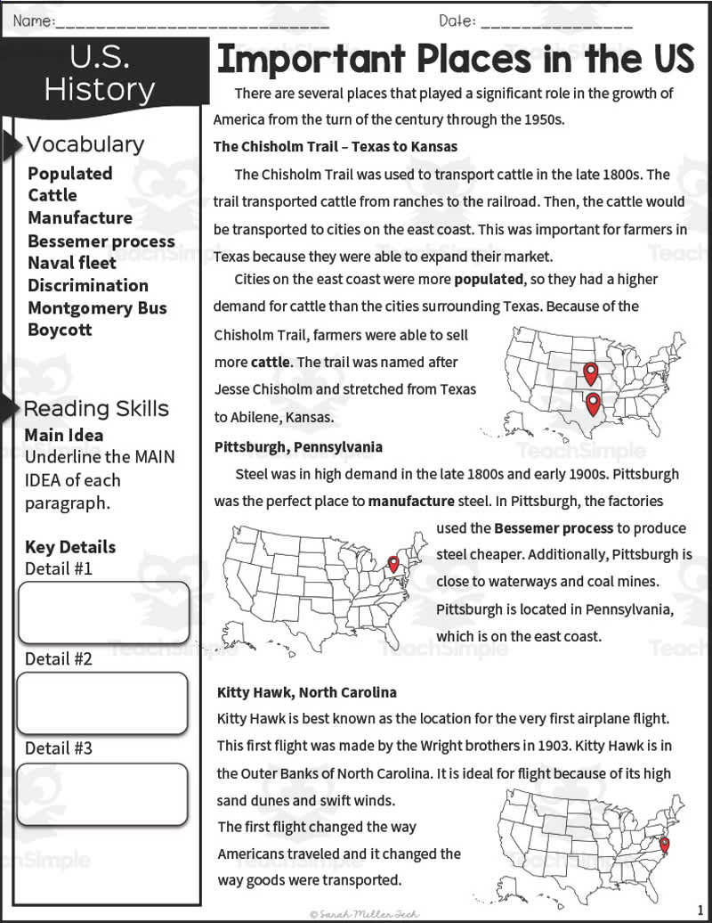 Turn of the Century Task Cards by Teach Simple