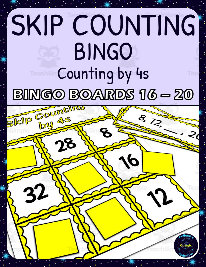 skip counting by 25s bingo - boards 11-15 by Teach Simple