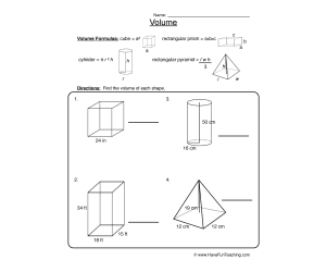 Volume Worksheets for Exploring Solid Figures