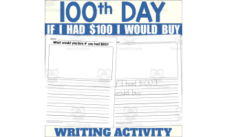 100th Day of School Worksheet: Adding to 100 by Teach Simple