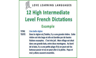 10 Intermediate Level French Dictées by Teach Simple