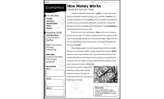 How Much? Reading Comprehension Worksheet by Teach Simple