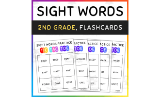 1st Grade Sight Words Tic Tac Toe Game Practice Worksheets by Teach Simple