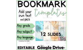 Editable Nature Bookmarks #2 - Create your own bookmarks by Teach Simple