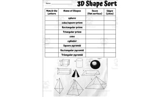 2D Shape Sort Worksheet by Teach Simple