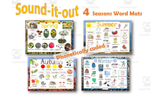 Autumn Word Mat - phonetically coded by Teach Simple