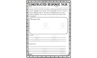 3rd Grade Math Constructed Response Test Prep by Teach Simple