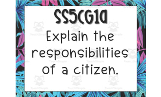 1st Grade Georgia Social Studies Standards by Teach Simple