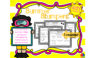 3rd Grade Summer Stumpers | End of Year Math Riddles by Teach Simple