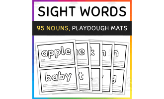 Pre-Primer Sight Words, Playdough Mats by Teach Simple