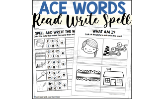 ACE Word Family Cut and Paste Worksheets by Teach Simple