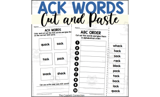 ACK Word Family Fun Worksheets by Teach Simple
