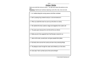 Verb Sentences Worksheet by Teach Simple
