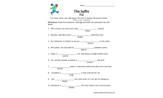Adding ING Suffix Worksheet by Teach Simple