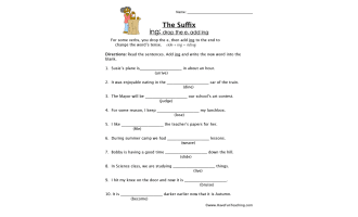 Suffix ED and ING Worksheet by Teach Simple