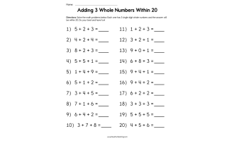 Adding and Decomposing to 20 Worksheet by Teach Simple