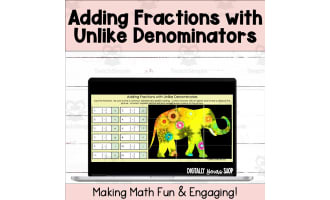Subtract Fractions With Like Denominators Digital Self-Checking ...