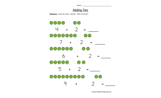 Adding Three Using Pictures Worksheet by Teach Simple