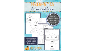 Spelling Card Game with Advanced Code by Teach Simple