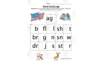 ATE Word Family Worksheet by Teach Simple