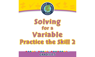 Algebra: Equations - Solving for a Variable - Practice the Skill 3 - FLASH-MAC by Teach Simple