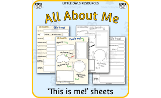All About Me - 'Picture-Handprint-Name' Sheets by Teach Simple