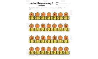 Number Sequencing Worksheets - Pumpkin Theme by Teach Simple