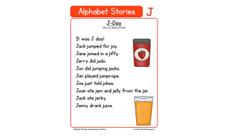 Letter J J-Day Reading Comprehension Digital Worksheet by Teach Simple