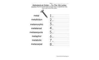 Alphabetical Order To The Third Letter Worksheet by Teach Simple